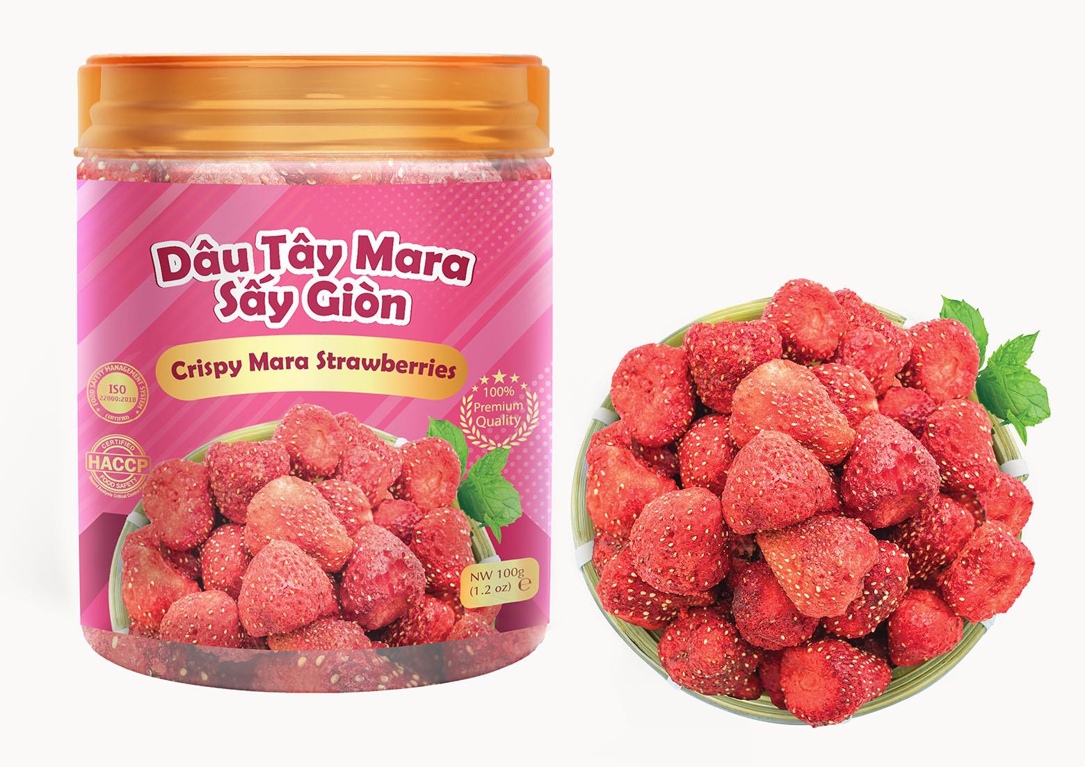 Dâu Tây Mara Sấy Giòn 70gr - Hũ